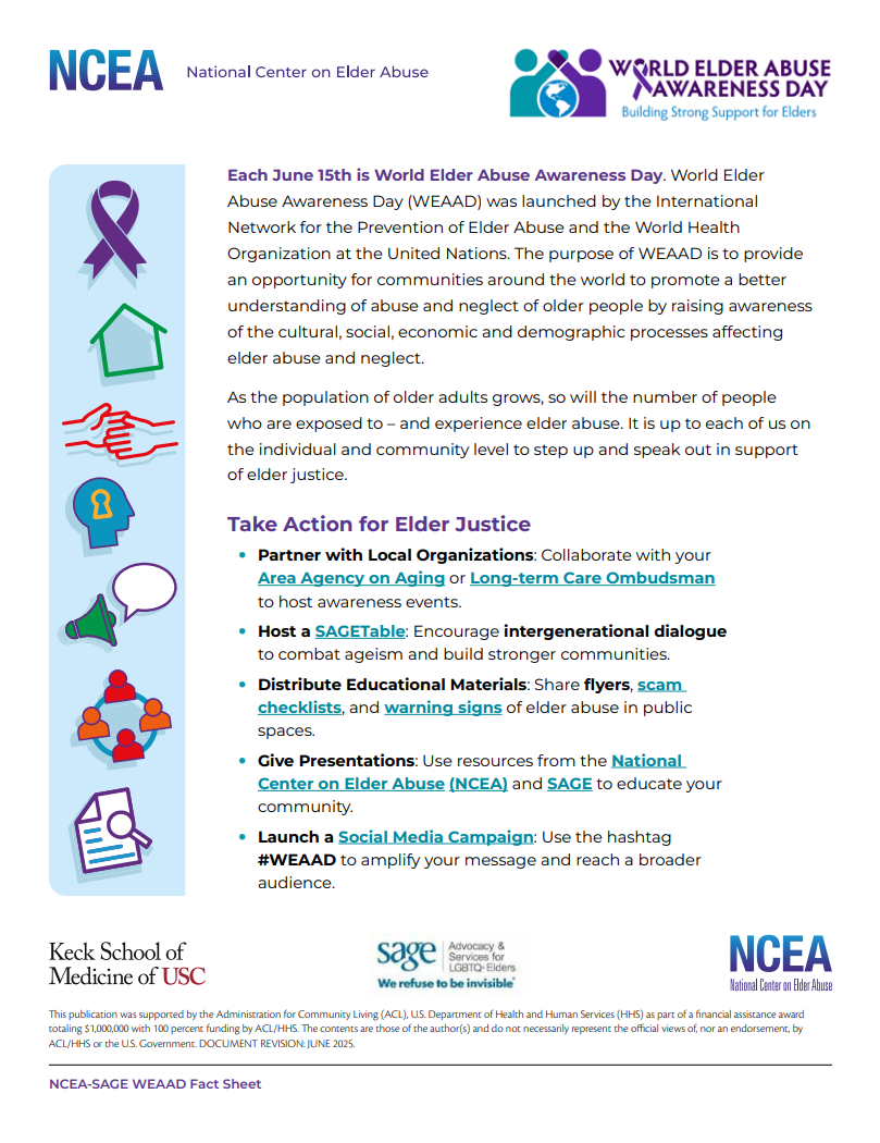 World Elder Abuse Awareness Day: Building Strong Support for Elders - SAGE