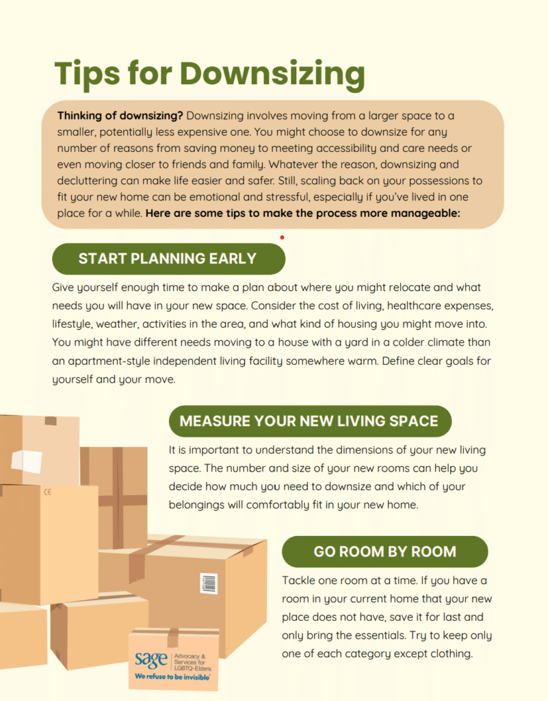Tips for Downsizing - SAGE